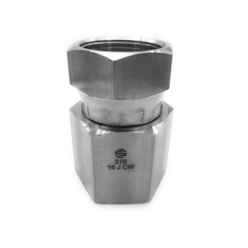 Stainless Steel Adapter Swivels - 1" FNPT x 1" Female FJIC 37 Degree Swivel