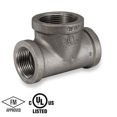 Black Pipe Fittings - 2" NPT Tee, 150# UL/FM