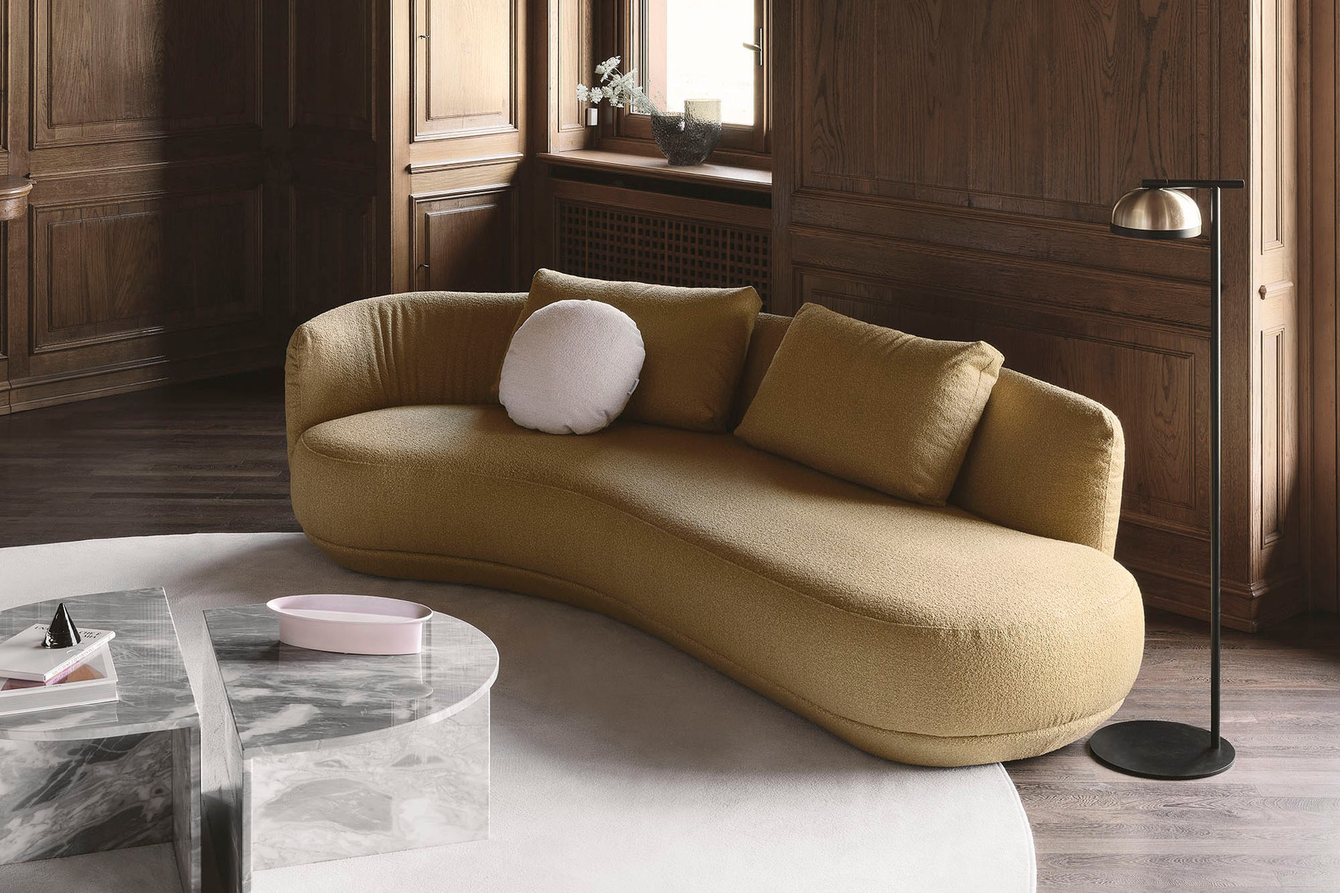 Andali Sofa - Mustard Fabric - Cantoni