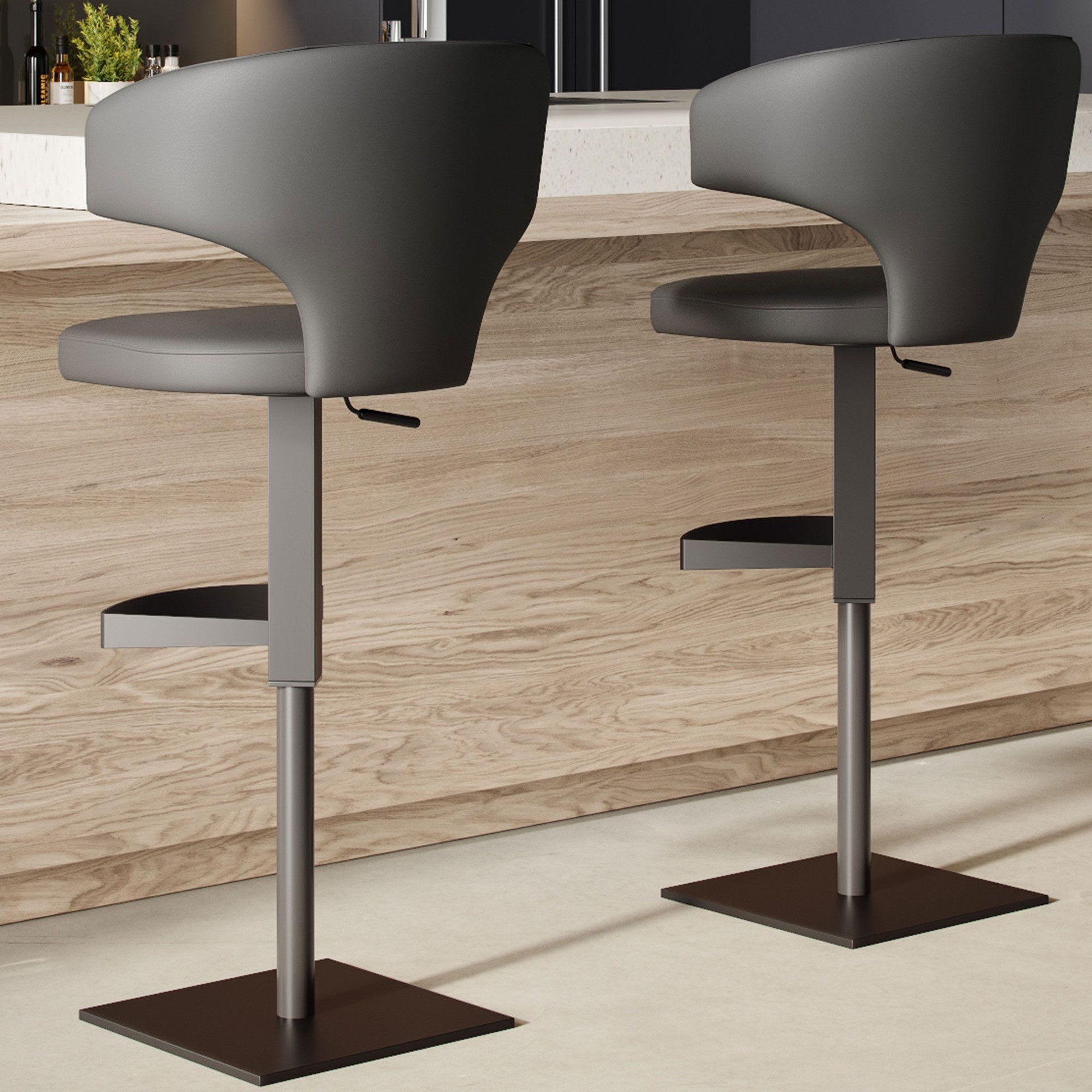 Wing Bar Stool - Charcoal - Cantoni