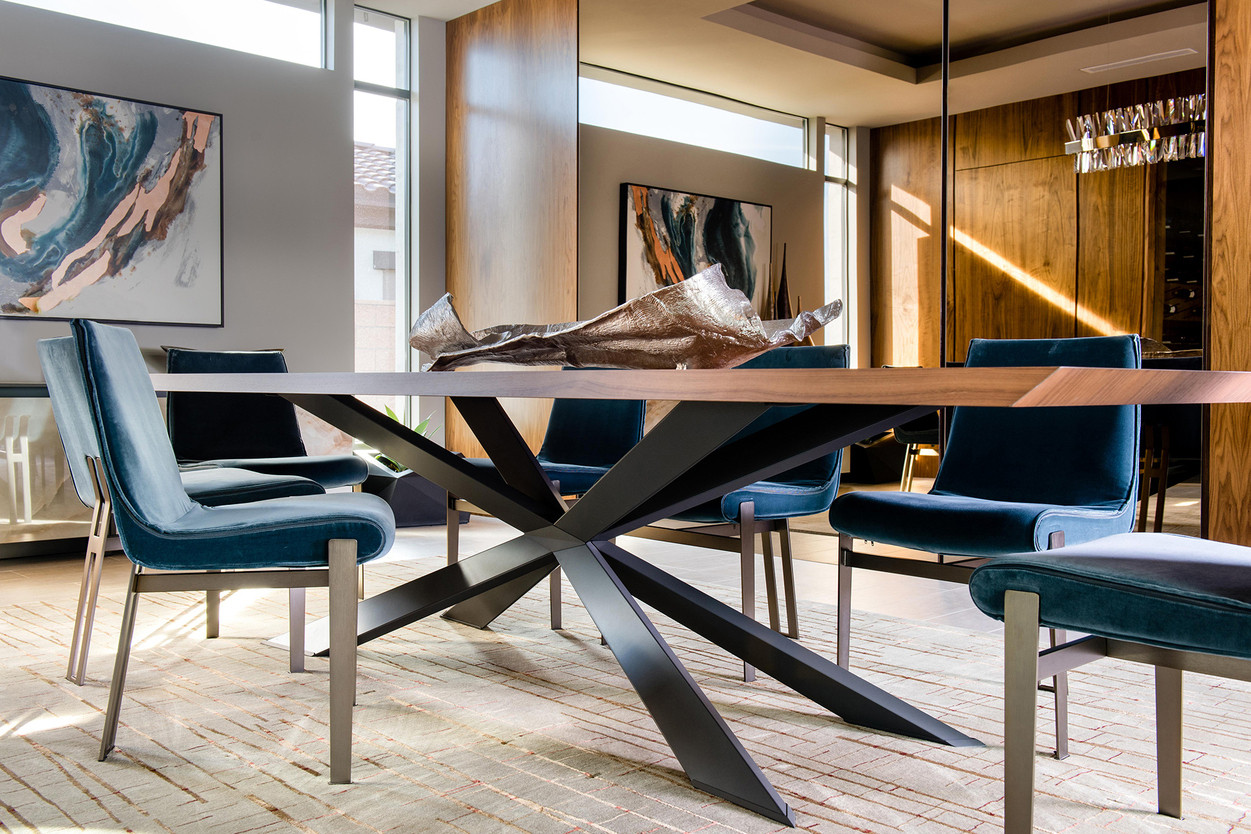 Walnut & Graphite Spyder Dining Table | Cantoni