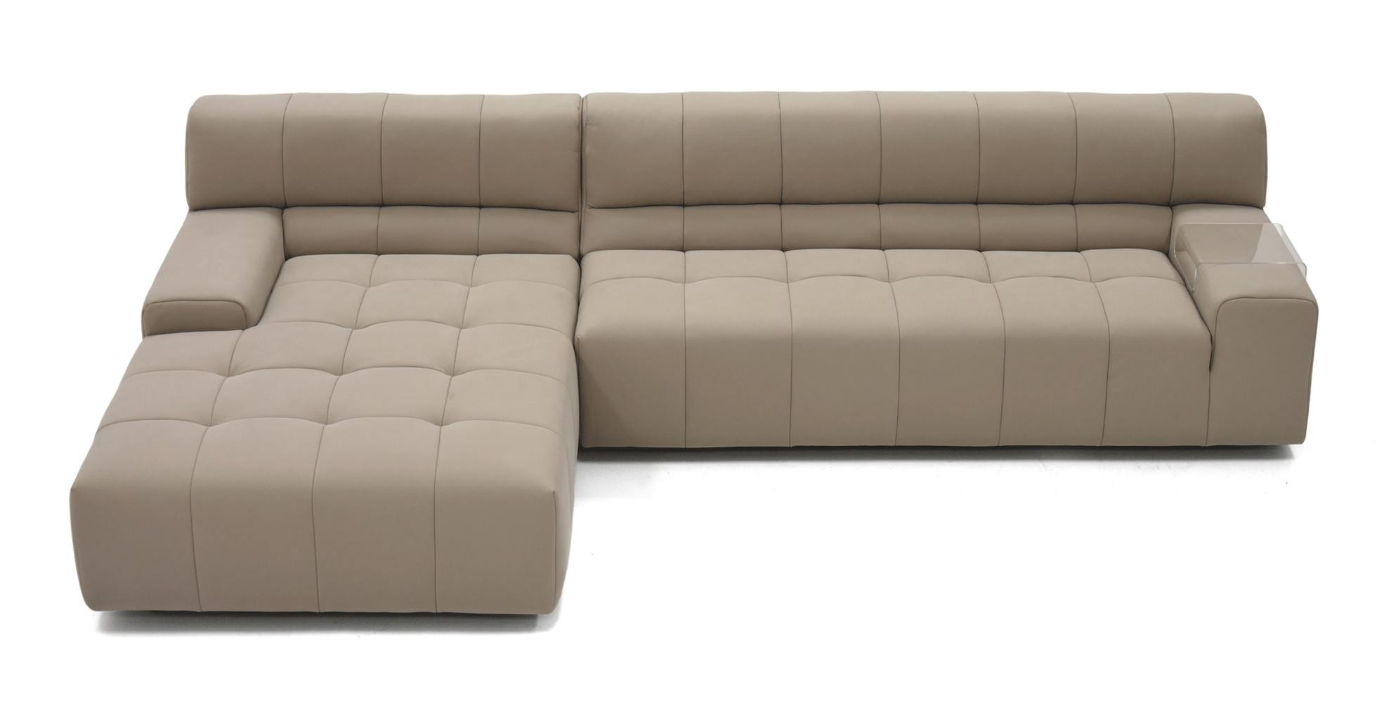 Cubo Sectional - Taupe Leather - Cantoni