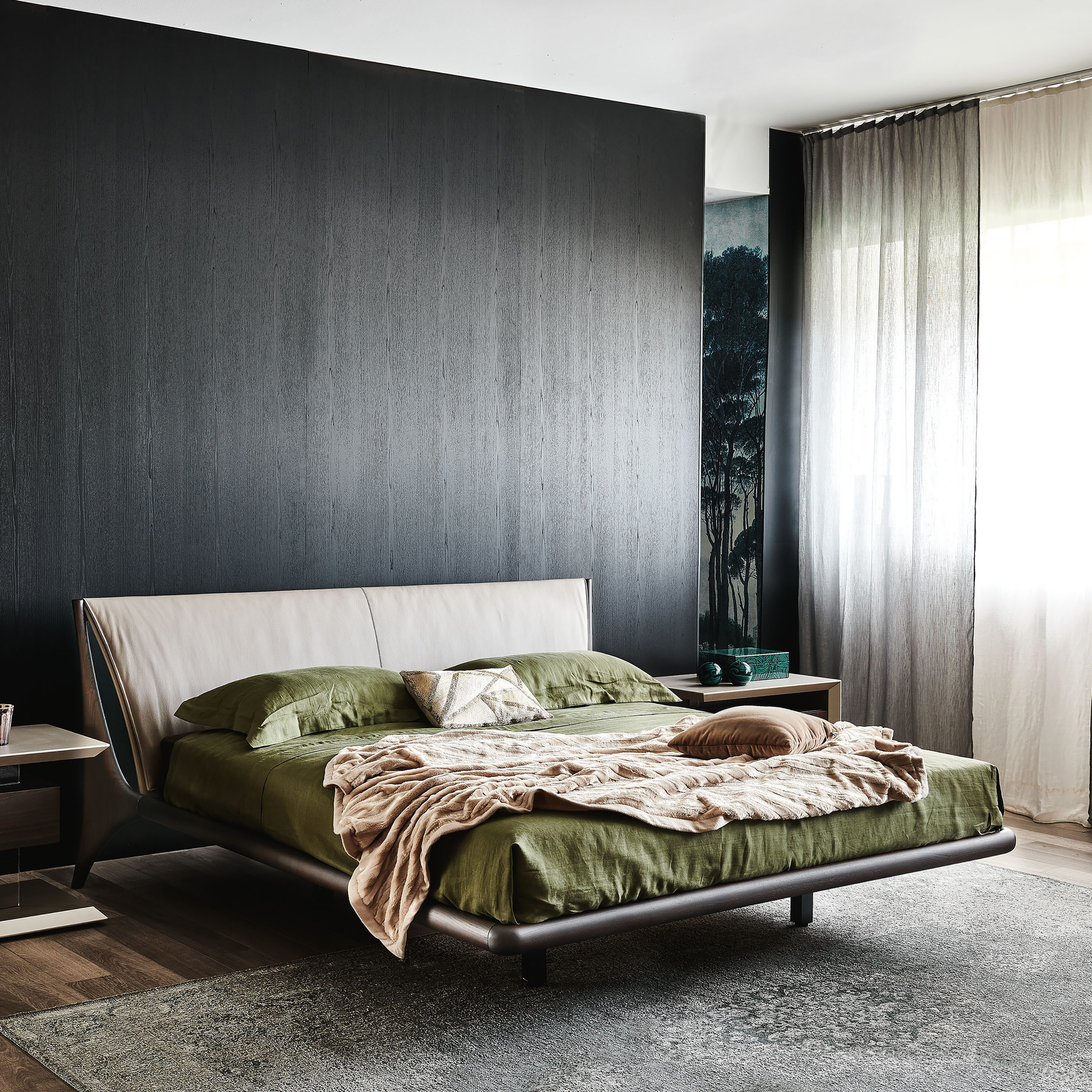 Nelson Bed - Burnt Oak Frame - Cantoni