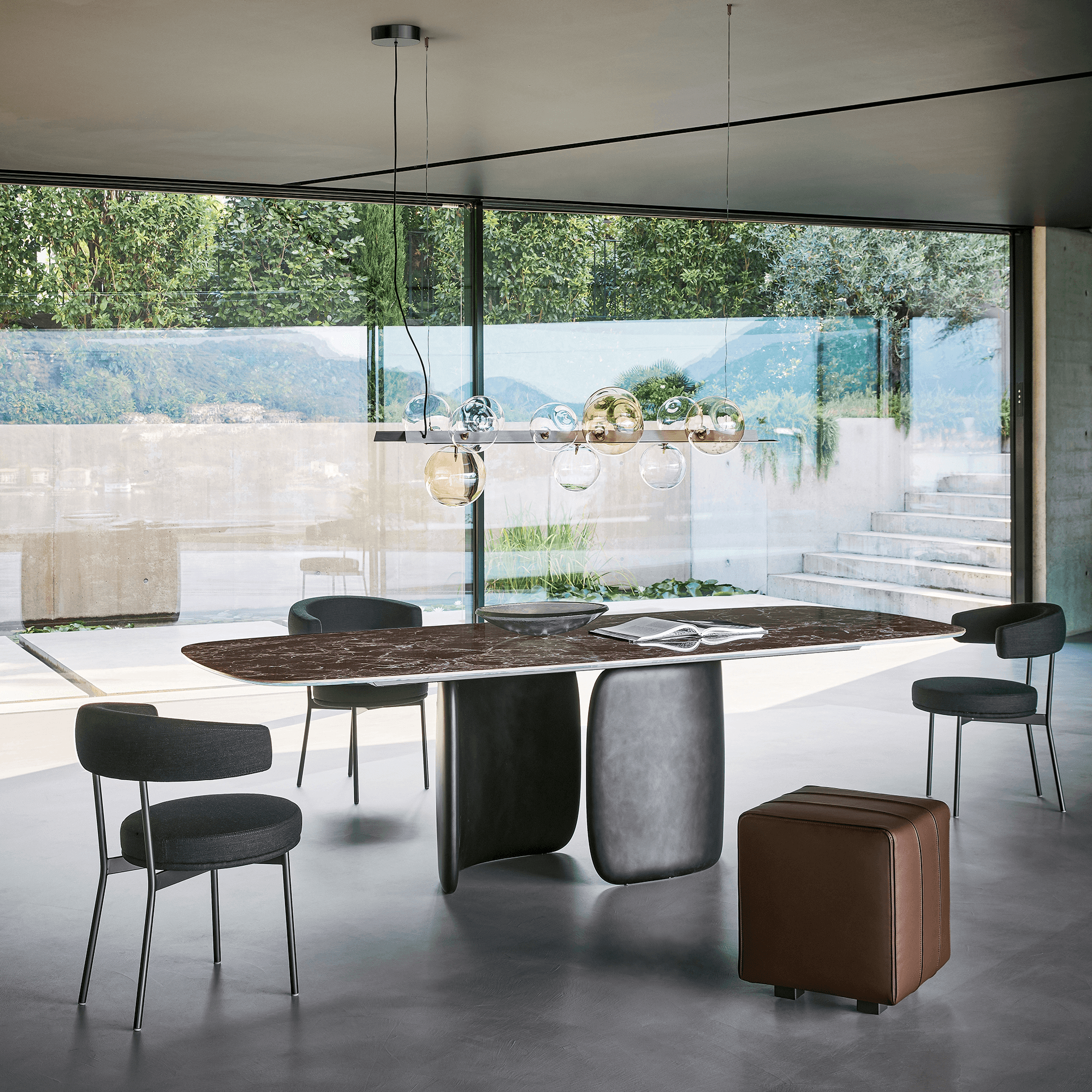 Mellow Dining Table - Brushed Lead - Cantoni