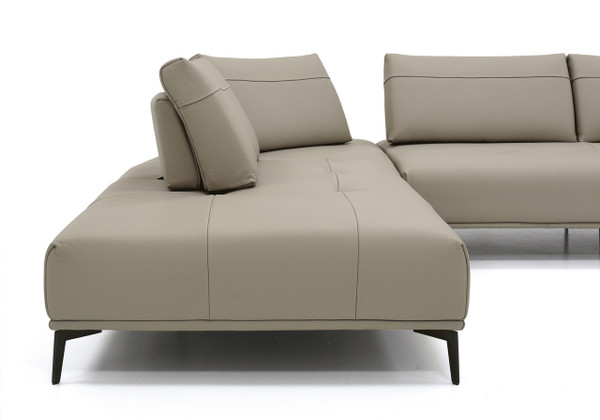 Matteo Sectional Sofa Set in Taupe Leather - Made in Italy