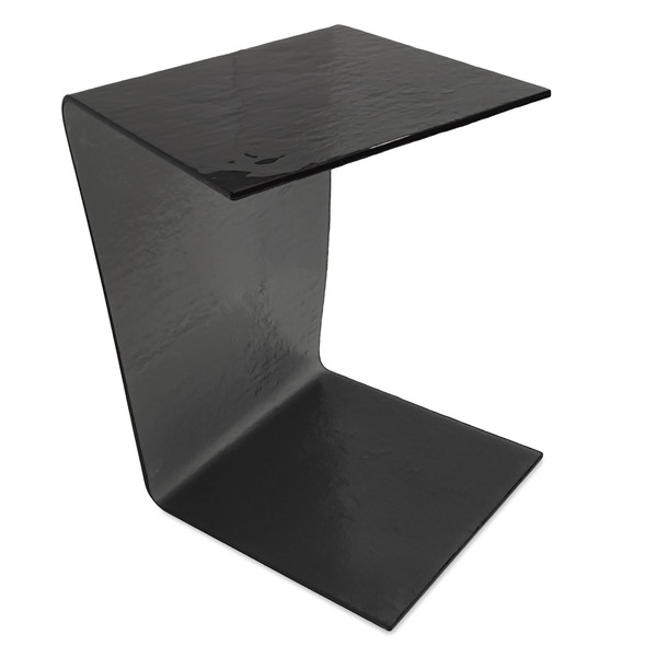 Twist Glass Hammered Side Table - Cantoni