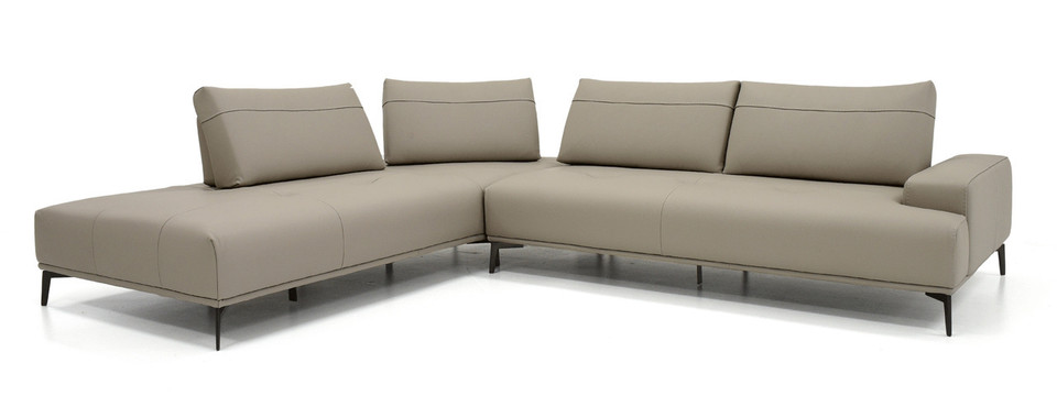 Matteo Sectional Sofa Set in Taupe Leather - Made in Italy