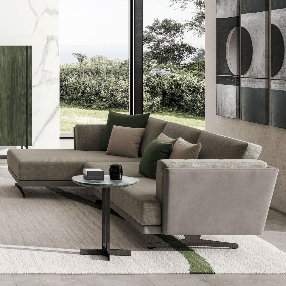 Atom Accent Table - Green Marble - Cantoni