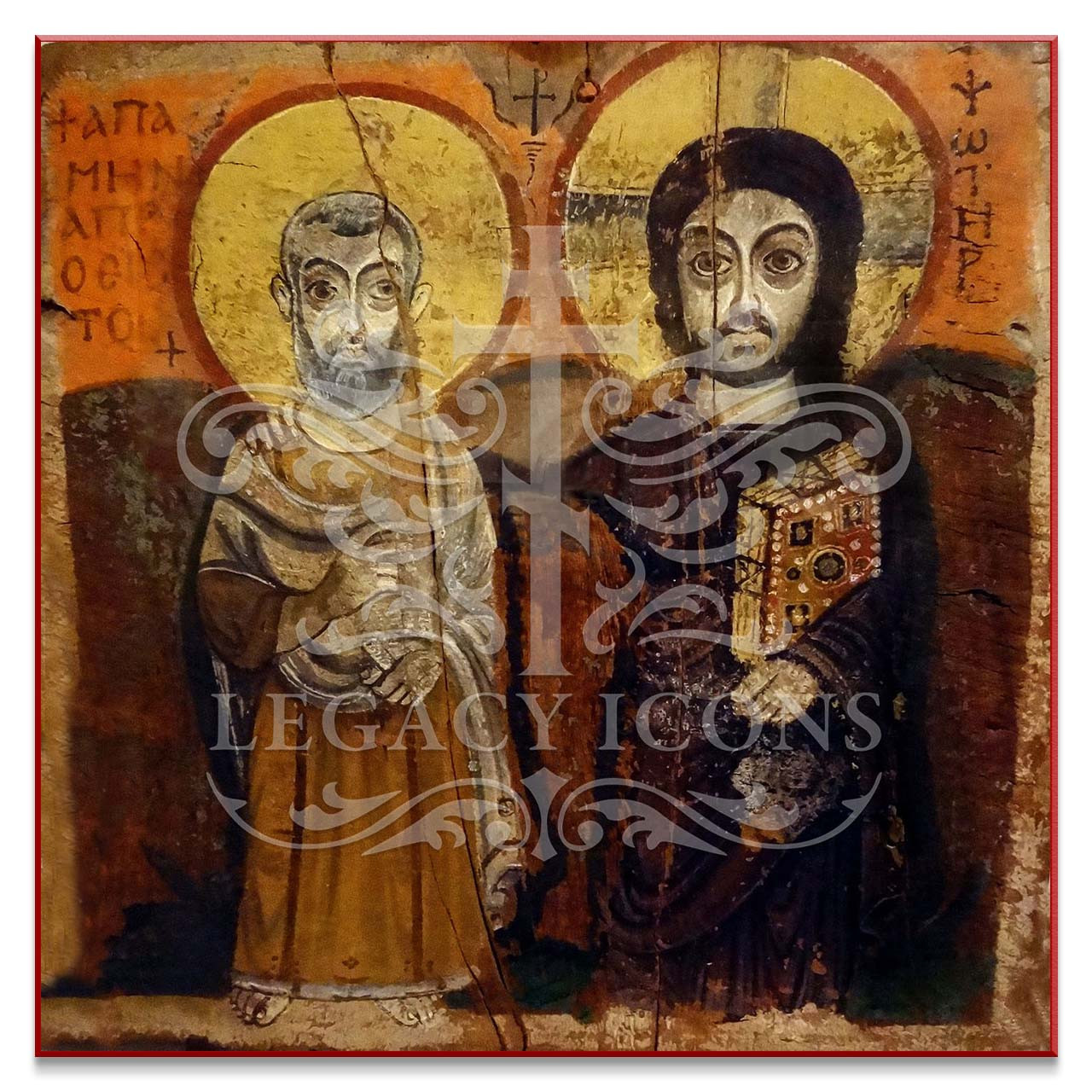 Christ and Saint Menas Icon - F214 - Legacy Icons