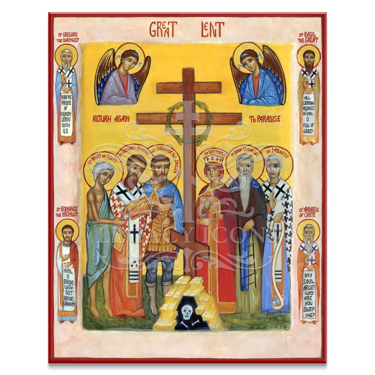 Orthodox Great Lent Icon with Saints from the Lent Season
