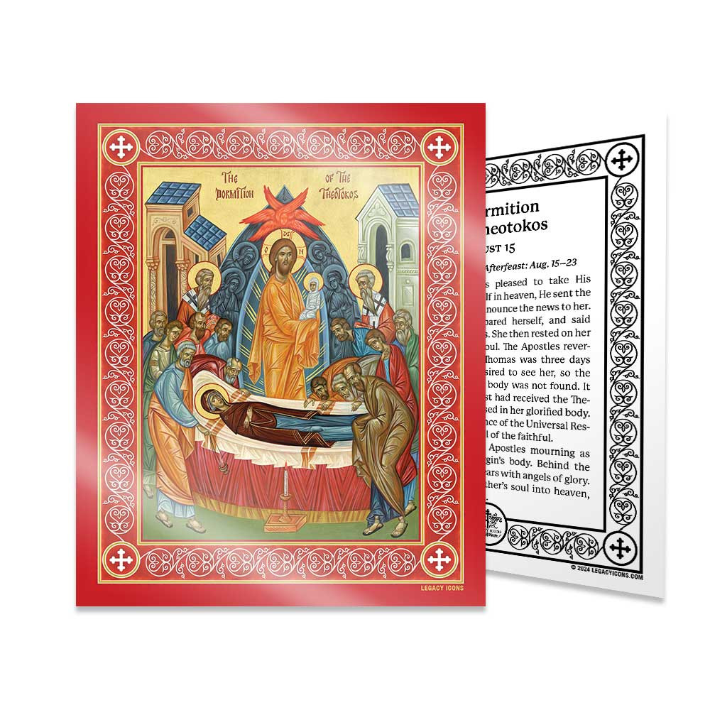 Dormition Orthodox Icon Prayer Card