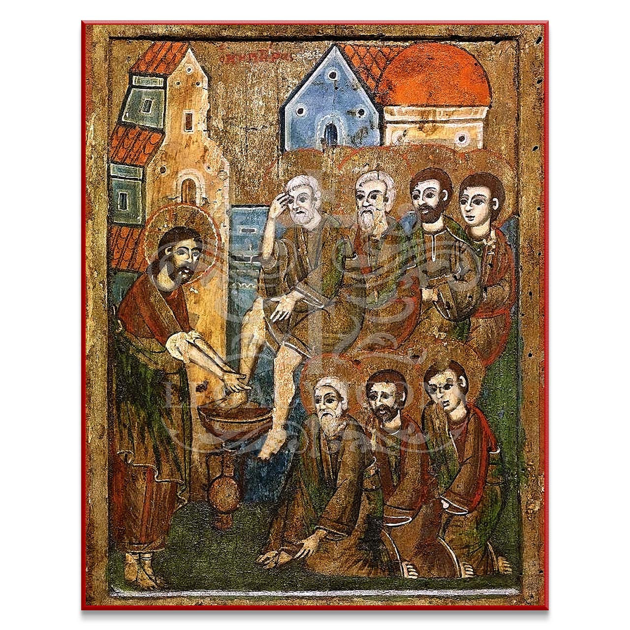 Orthodox Icon of the Washing of the Feet (XIXc)