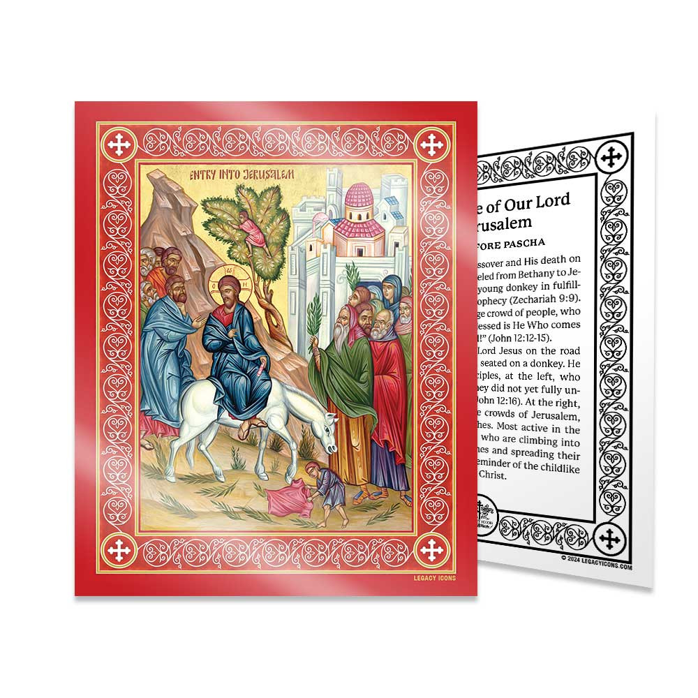 Palm Sunday Orthodox Icon Prayer Card