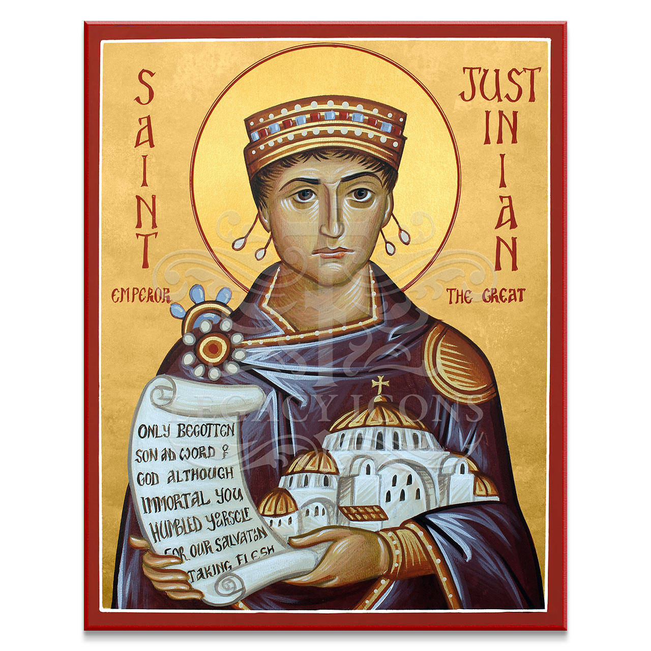Saint Justinian the Great Icon by Brian Whirledge - Legacy Icons