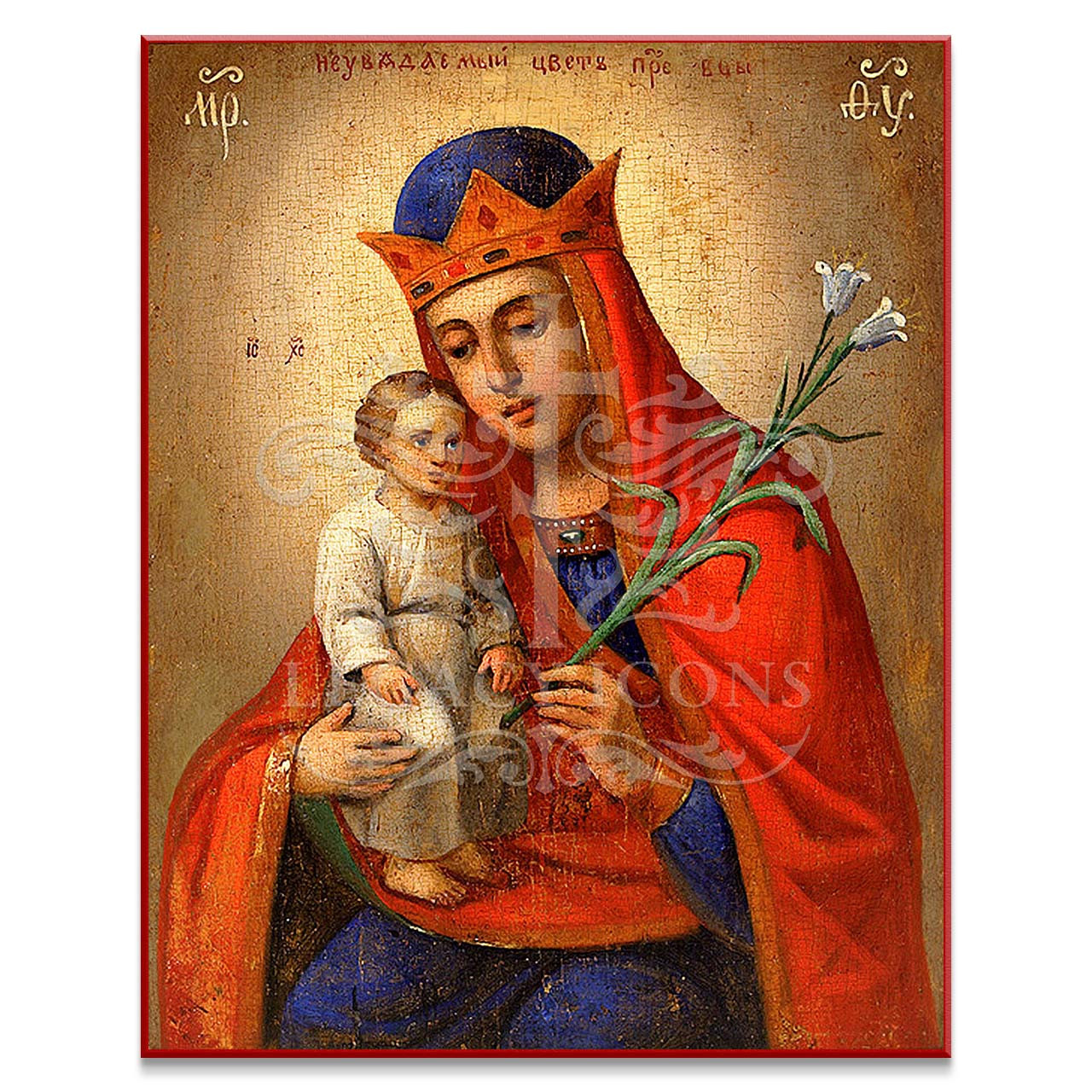 Theotokos "the Unfading Rose" Icon - T118 - Legacy Icons