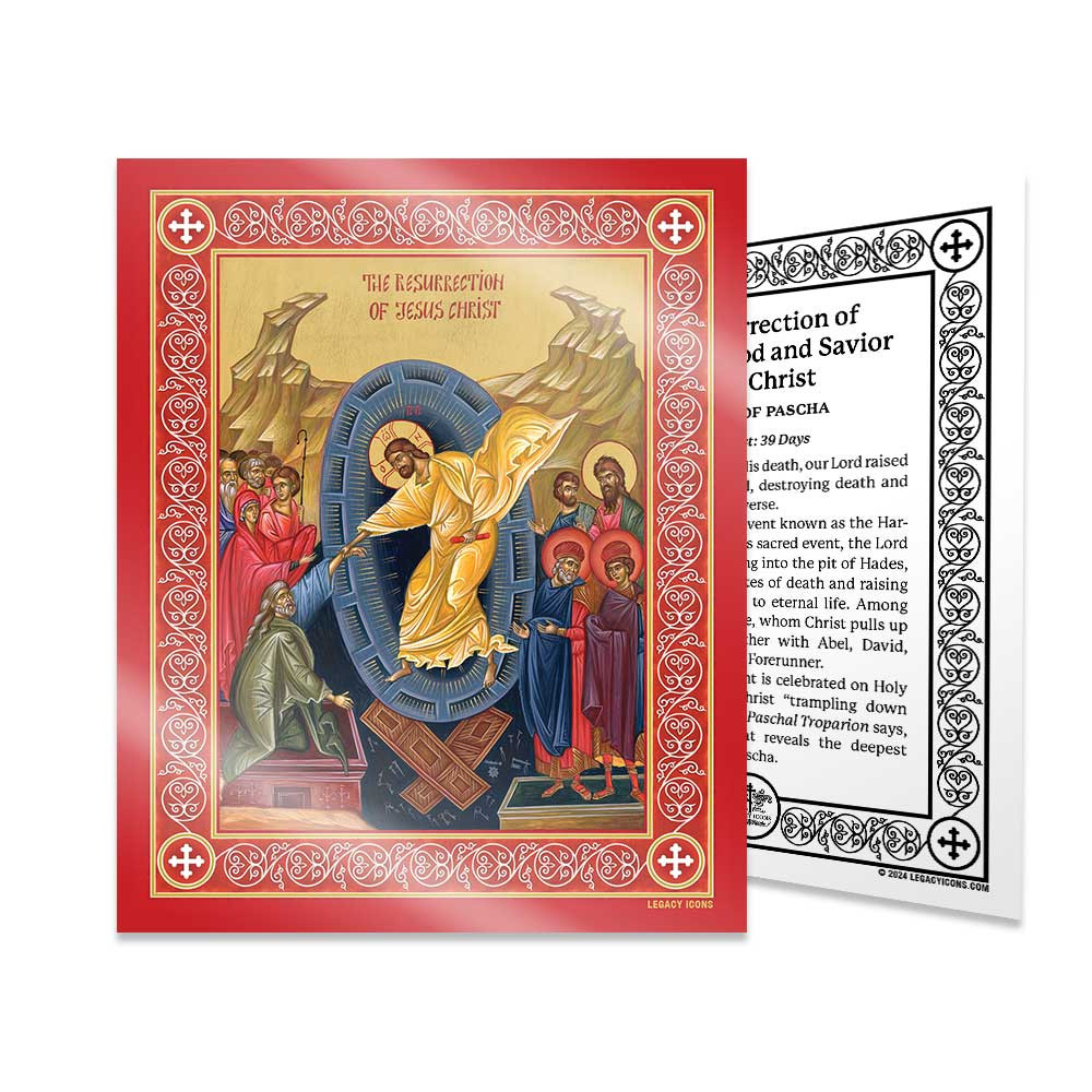 Pascha-Resurrection Orthodox Icon Prayer Card