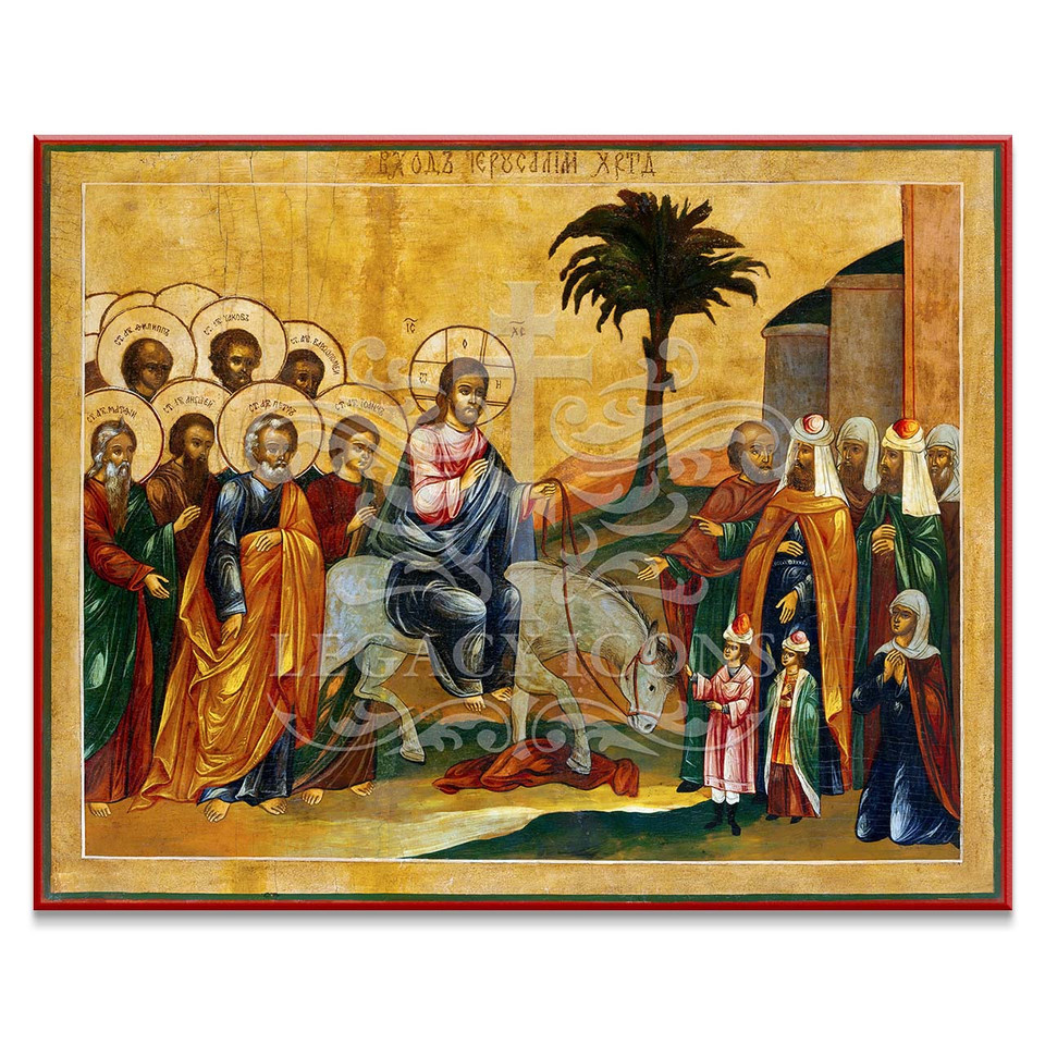 Orthodox Icon of the Entry Into Jerusalem (XIXc)