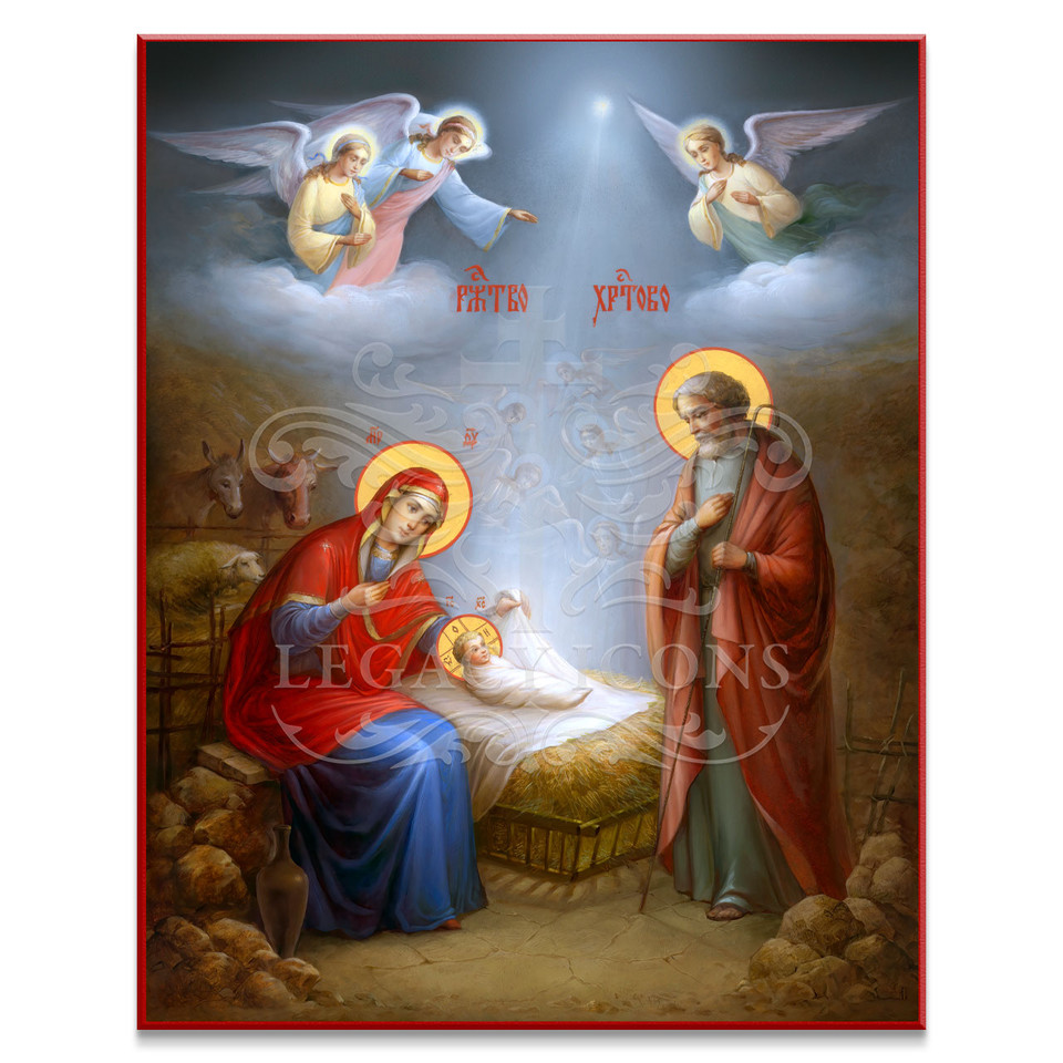 Icon of the Nativity with Angels - F415