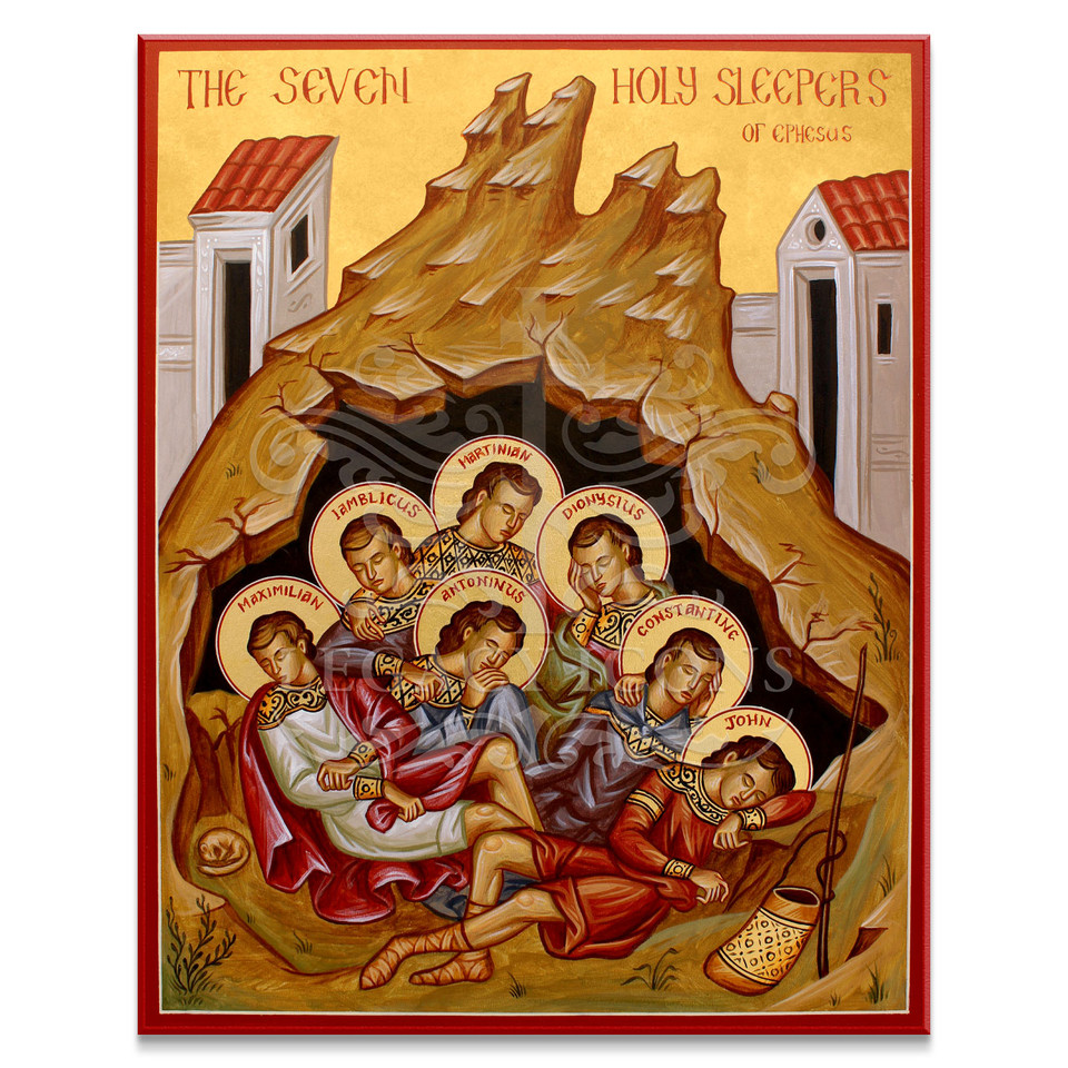 The Seven Holy Sleepers of Ephesus (Whirledge) Icon - F416