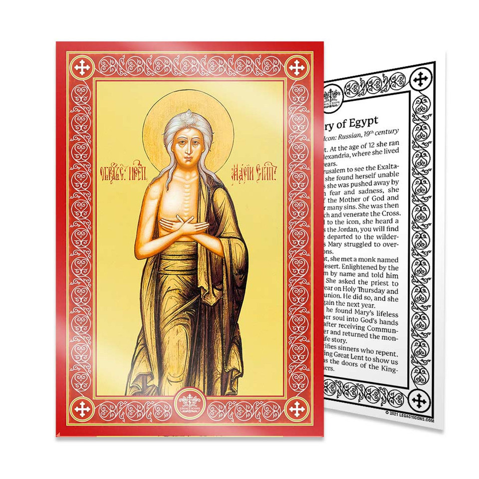 Orthodox Icon of Saint Mary of Egypt (Old Believer)