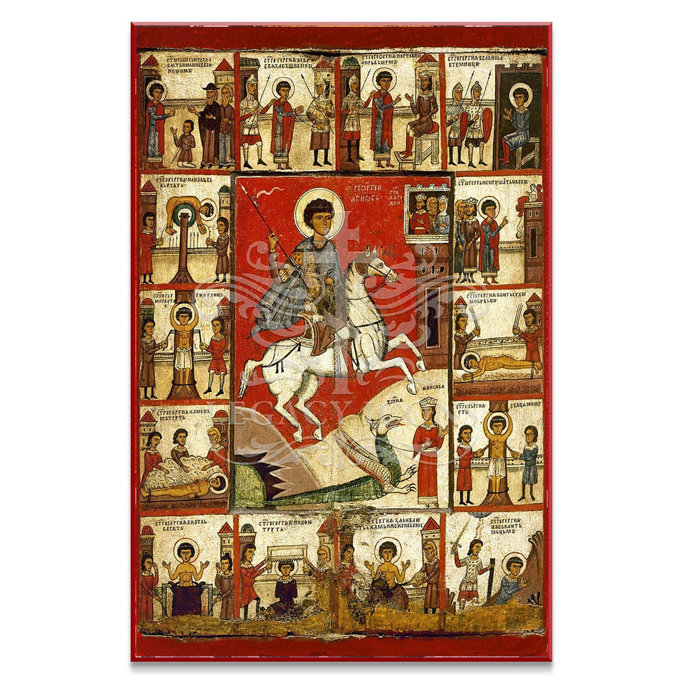 Saint George with Scenes (Novgorod) Icon - S542 - Legacy Icons