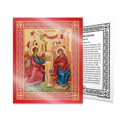 Annunciation Orthodox Icon Prayer Card