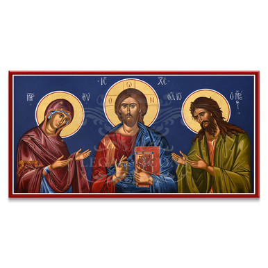 Christ, Theotokos, and John the Baptist Deesis Row Icon by Mark Fiorenzo