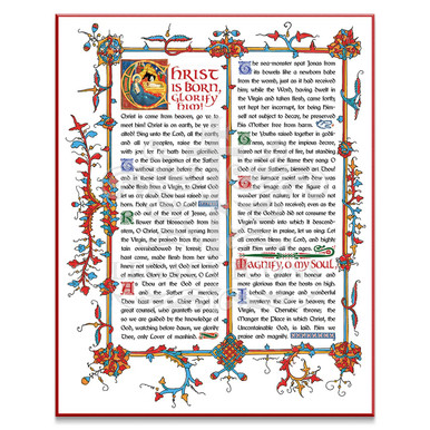 Christ Is Born Illuminated Manuscript Icon