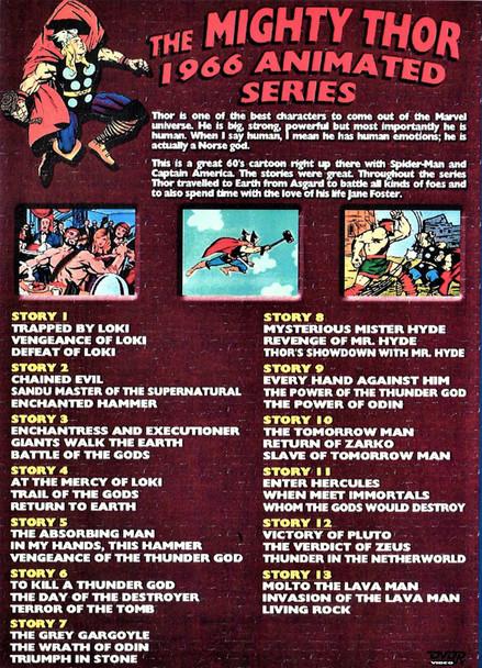 The 1966 Mighty Thor cartoons complete series on DVD - Media Collectibles