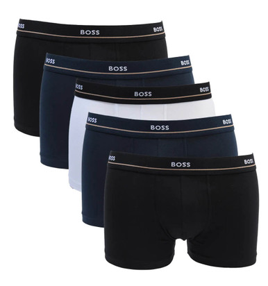 Hugo Boss 5 Pack Boxer Shorts Logo Waist in Multi Colours