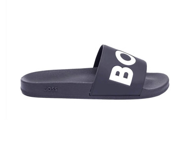 Hugo Boss Mens Sliders Aryeh BOSS Slides in Navy Blue
