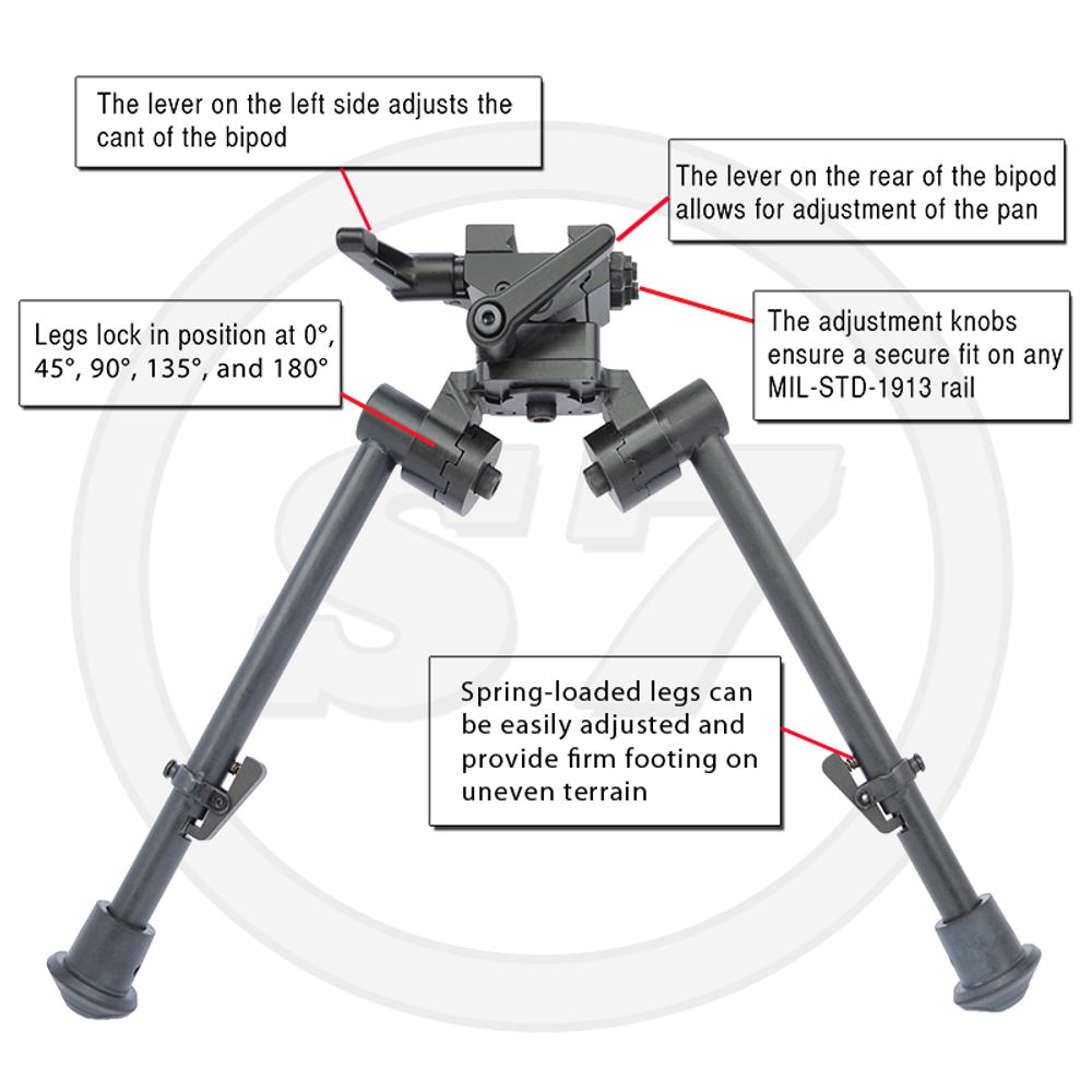 9-12" S7 Bipod with Raptor Feet
