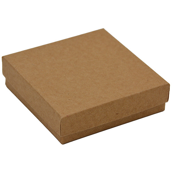 3 1/2" x 3 1/2" Recyled Kraft Cotton Filled Boxes - G33R - JPB Jewelry Box