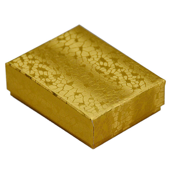 2" x 1 1/2" gold cotton filled boxes - G11 - JPB Jewelry Box