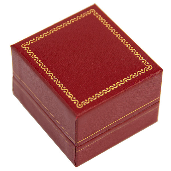 Economy Classic Leatherette Red Ring Box - CB800 - JPB Jewelry Box