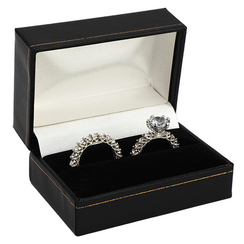 Double Ring Box - CB23B - JPB Jewelry Box