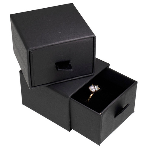 Drawer Ring Box Black - 1700B - JPB Jewelry Box