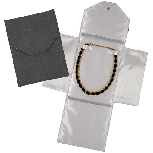 Microfiber Necklace Folder White interior - FL70W - JPB Jewelry Box