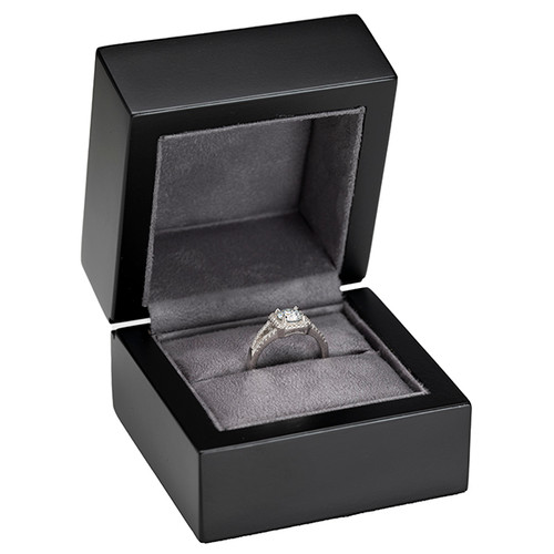 Black wood Ring Box - 11RS6 - JPB Jewelry Box