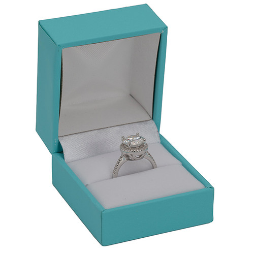 Teal Blue Ring Box - ST00T - JPB Jewelry Box