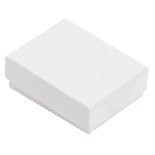 2" x 1 1/2" Matte White Cotton Filled Boxes - G11WM - JPB Jewelry Box