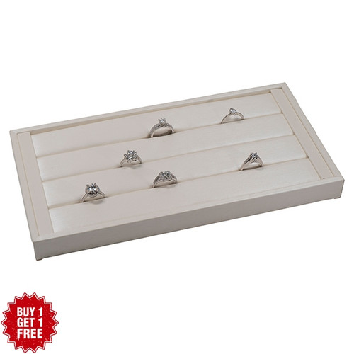 Ring display tray with ivory brushed leatherette - DZ942 - JPB Jewelry Box