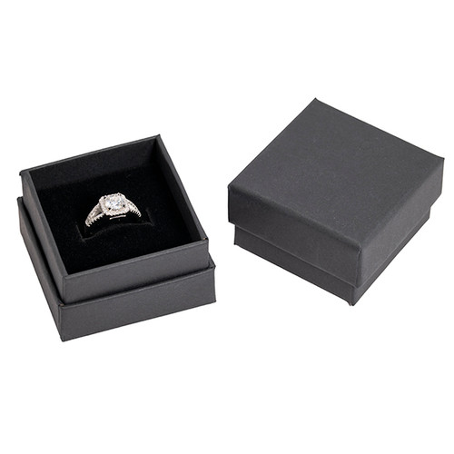 Matte Black Ring box - 1900B - JPB Jewelry Box