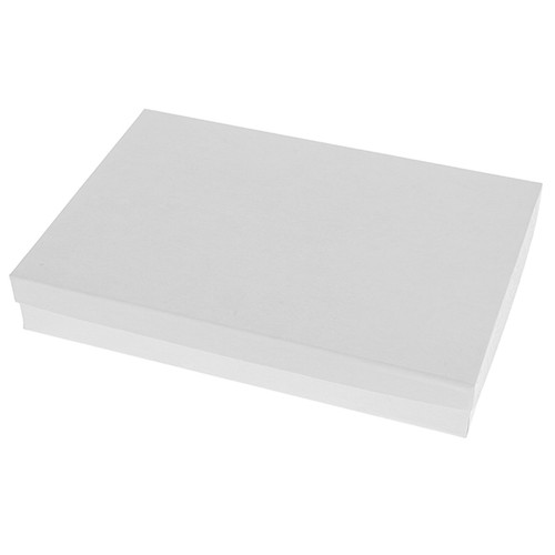 8" X 5 1/2" White swirl Cotton Filled Boxes - G85W - JPB Jewelry Box