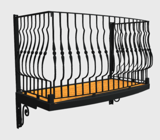 Industrial design balcony for residential applications.