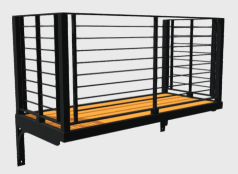 Industrial design balcony for residential applications.