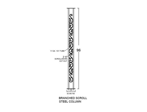 Decorative wrought iron Column