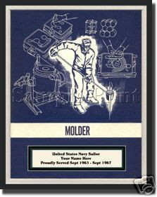 USN Navy Rate Print Molder RATE Personalized