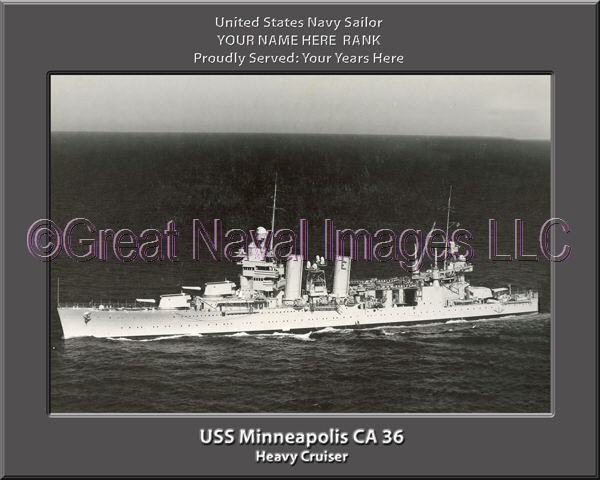 USS Minneapolis CA 36 Personalized Ship Canvas Print