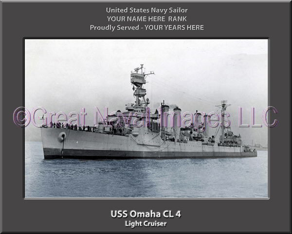 USS Omaha CL 4 Personalized Ship Canvas Print